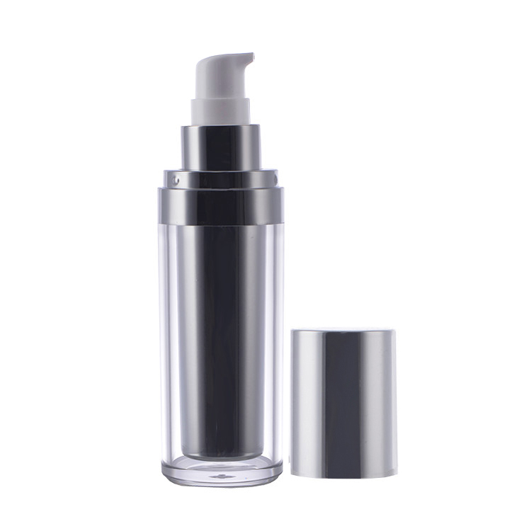 OEM Factory Acrylic Silver Coating Cylinder Lotion Bottle LB09 ...